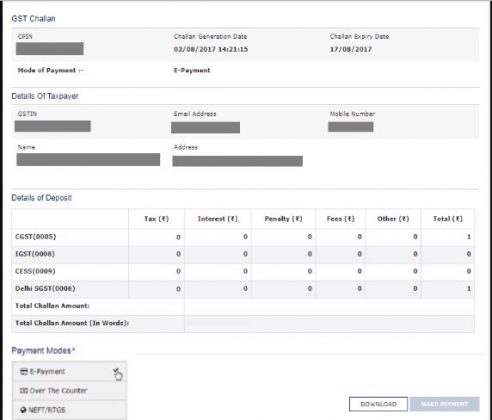 How to create GST Payment Challan Online - Mixarena